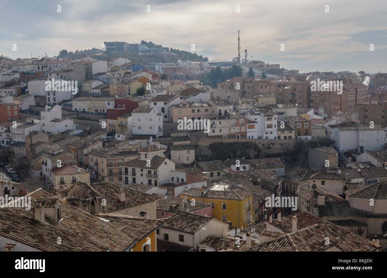 View of a landscape in Cuenca town from a hill Stock Photo - Alamy