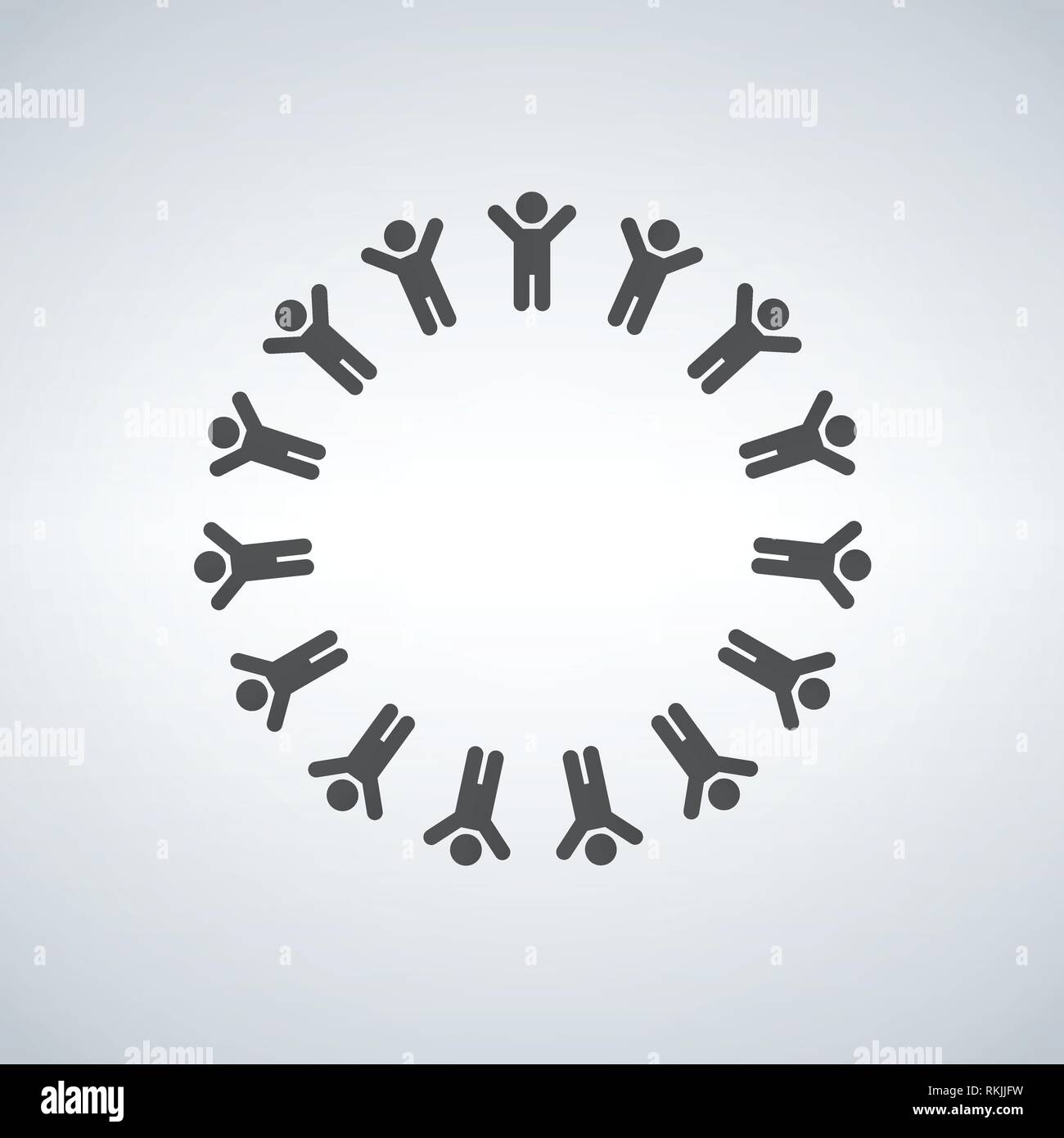 Large group of people in the shape of circle . Vector illustration ...