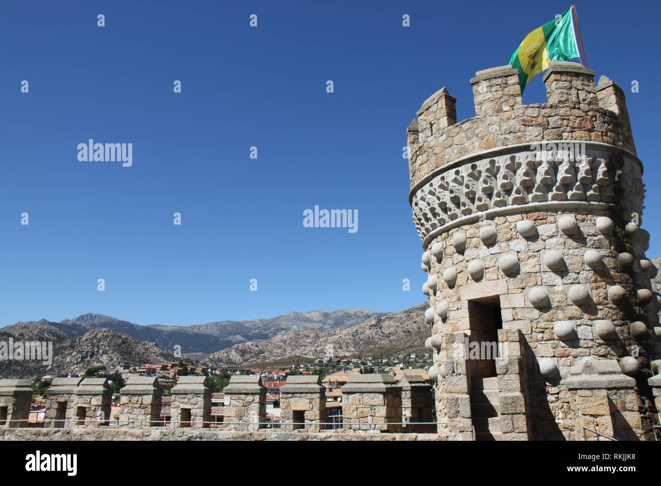 Mendoza Castle Tower in Spain Stock Photo - Alamy