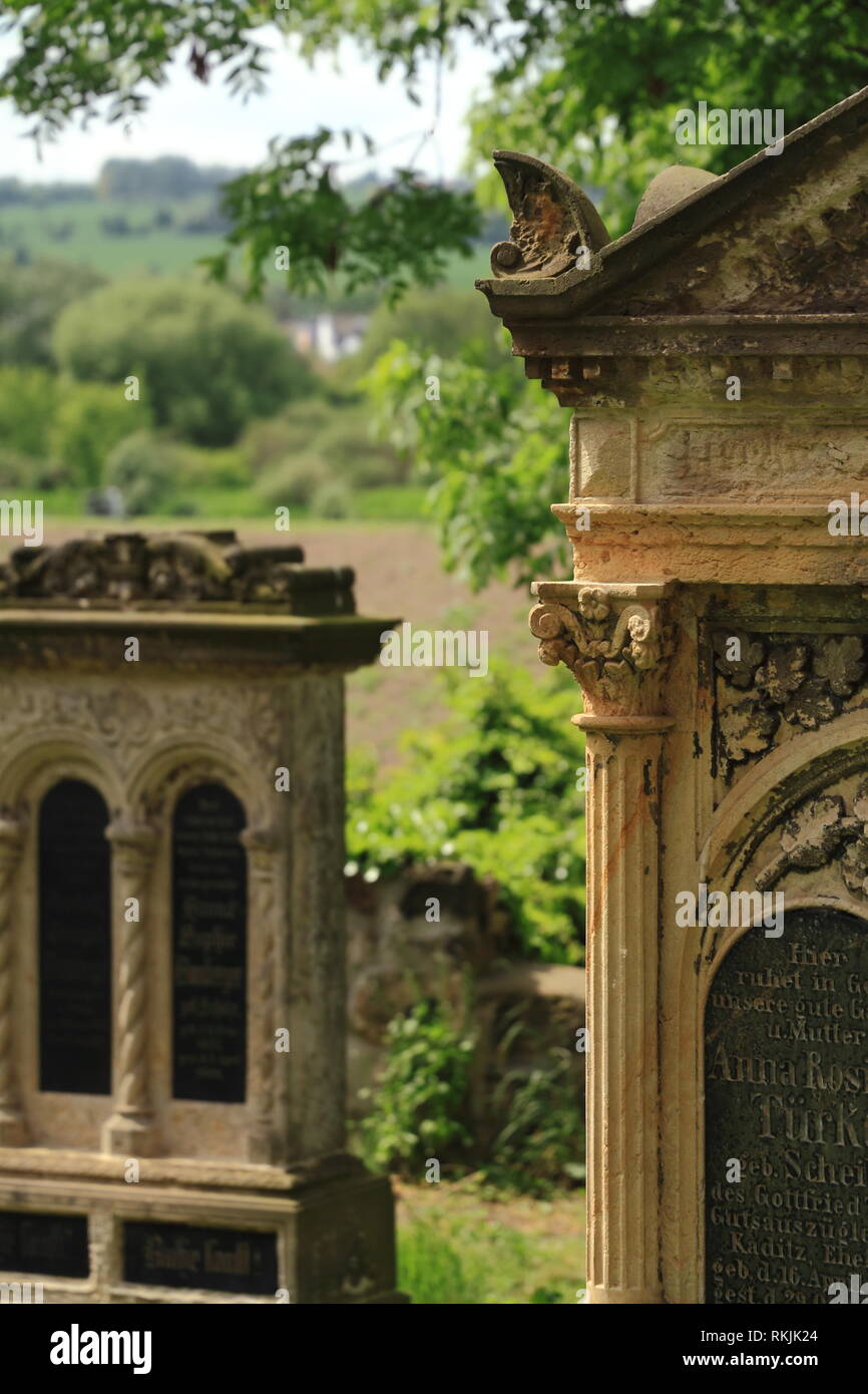 Cross headstone grave death tombstone gravestone graveyard hi-res stock ...