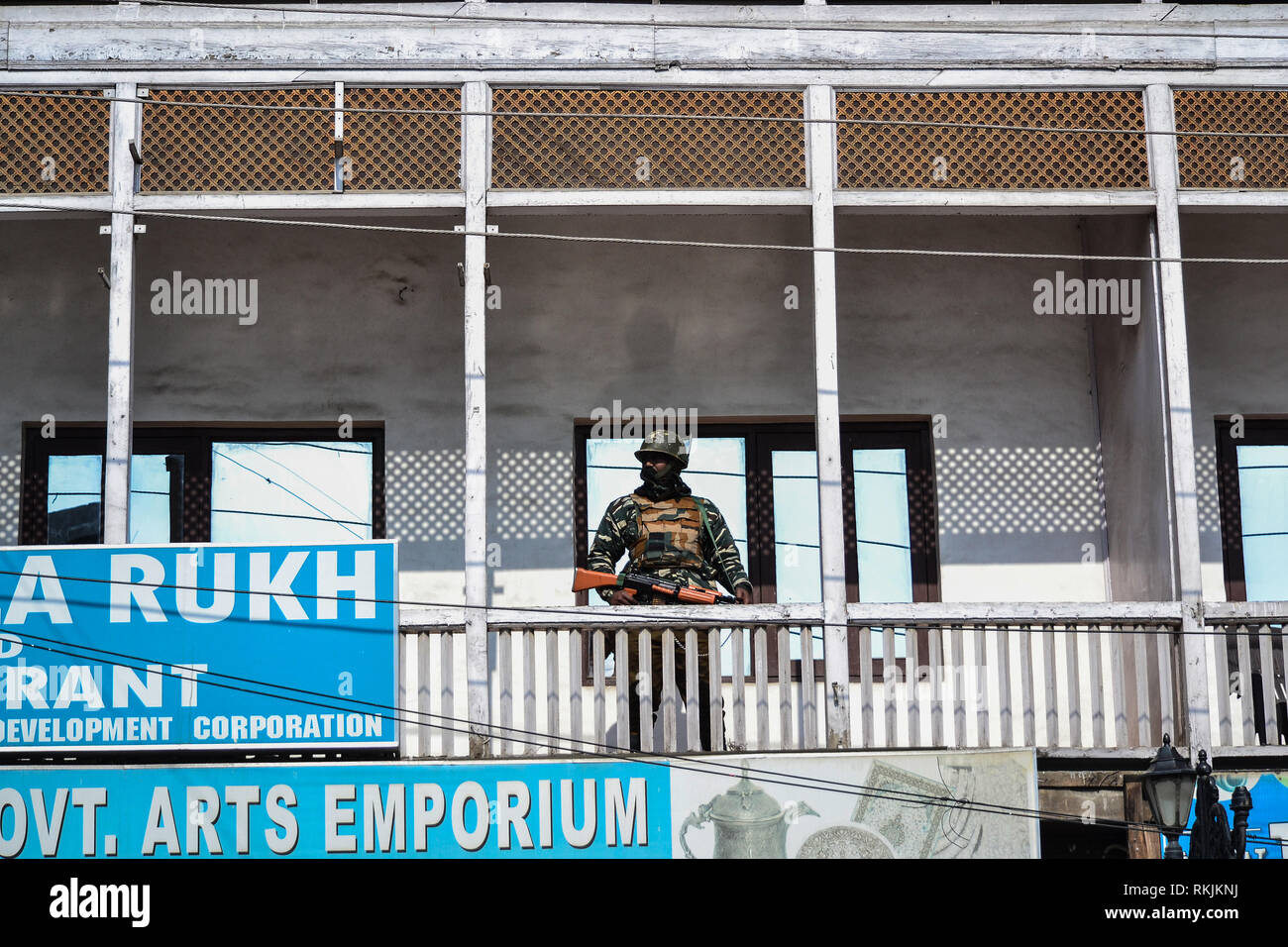 February 11, 2019 - Indian paramilitary forces stand alert during a ...