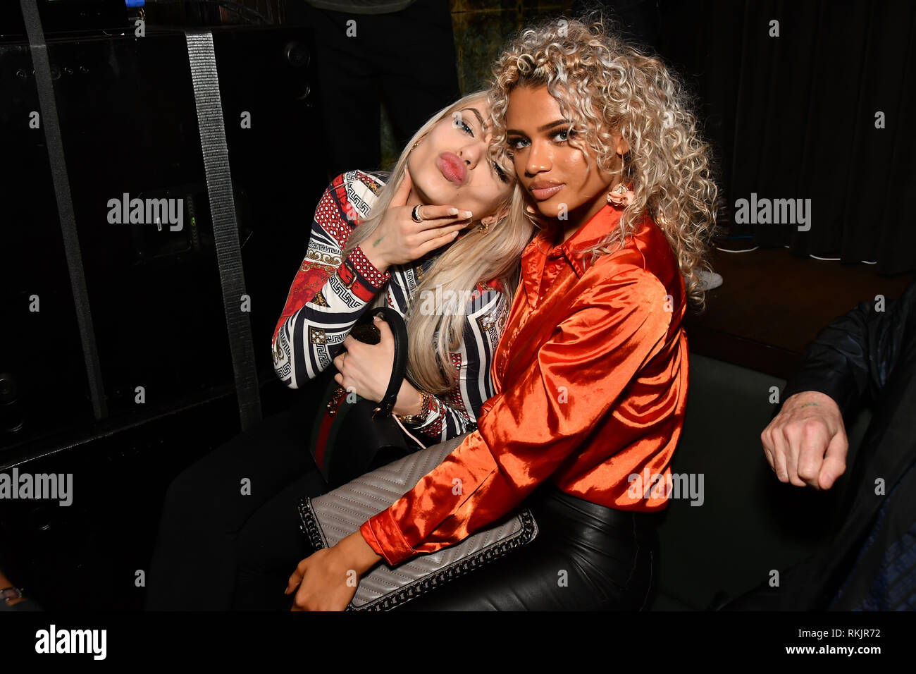 London, UK. 11th Feb, 2019. Model: Mia Rothwell and Gabriella Melrose ...