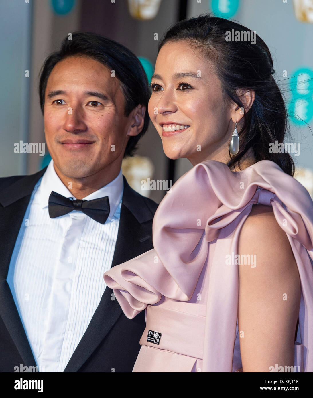 Jimmy Chin and Elizabeth Chai attends the EE British Academy Film ...