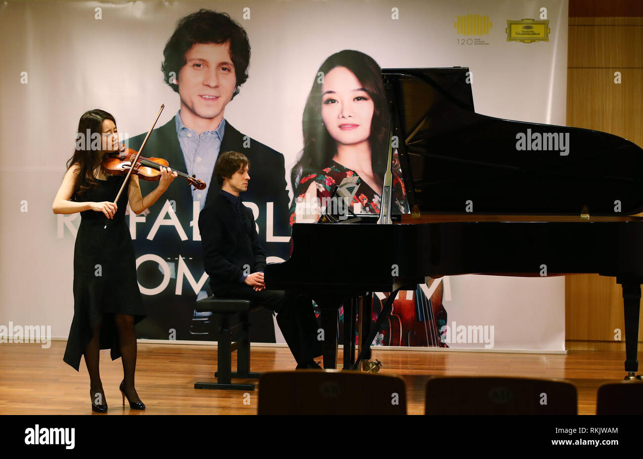 12th Feb, 2019. S. Korean violinist Kim Bomsori and Polish pianist Rafal Blehacz South Korean ...