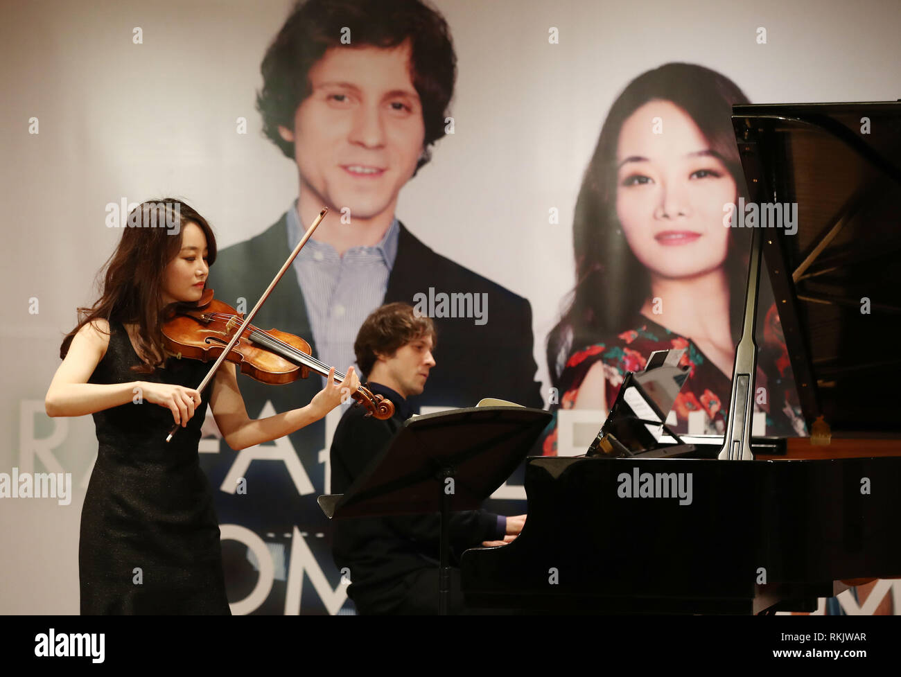 12th Feb, 2019. S. Korean violinist Kim Bomsori and Polish pianist Rafal Blehacz South Korean ...
