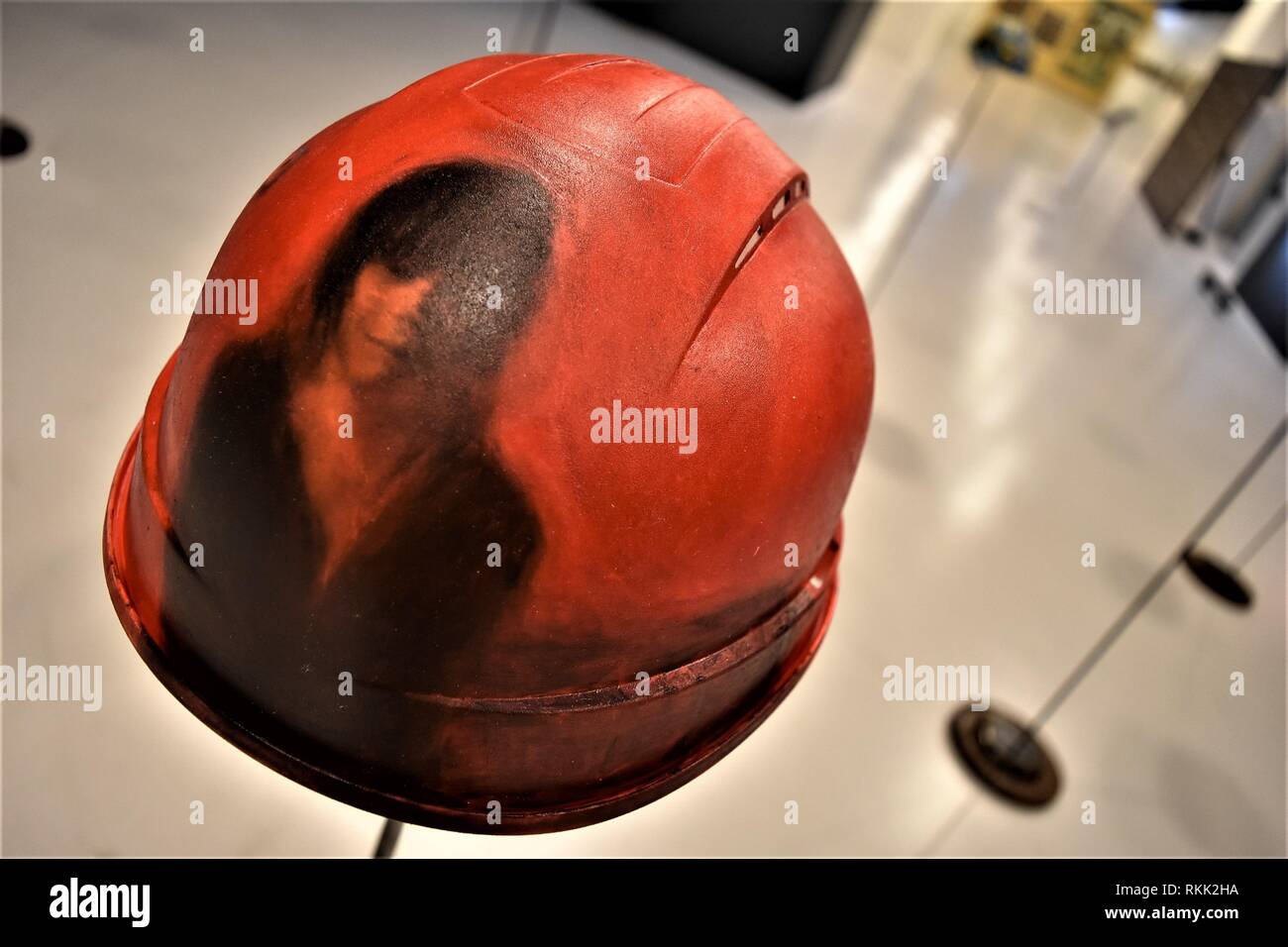Ankara, Turkey. 17th Jan, 2019. An artwork helmet is displayed during ...