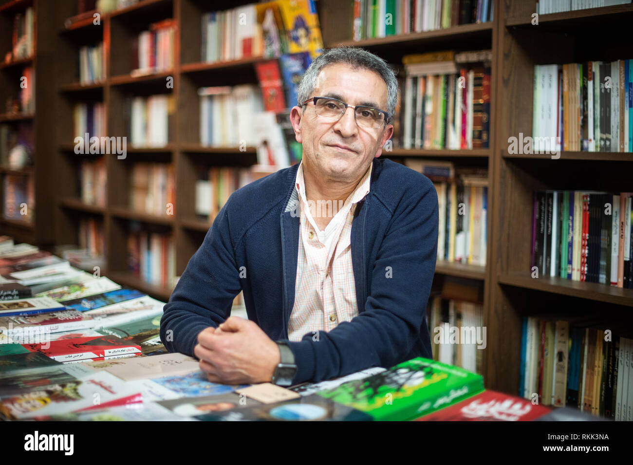 Berlin, Germany. 08th Feb, 2019. The Iranian exile author Abbas Maroufi ...