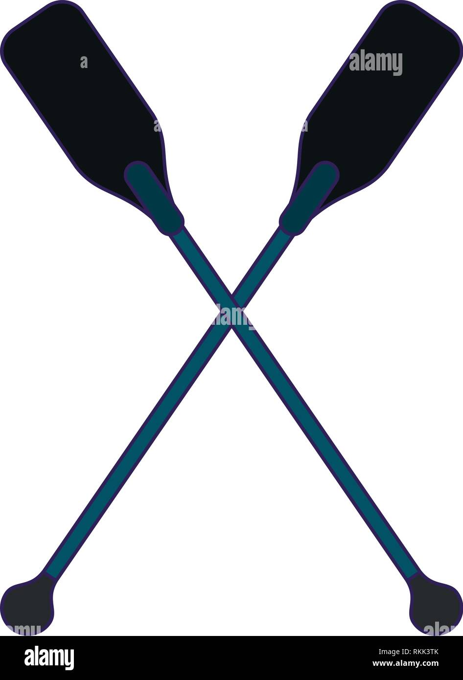 Boat oars crossed symbol blue lines Stock Vector Image & Art - Alamy