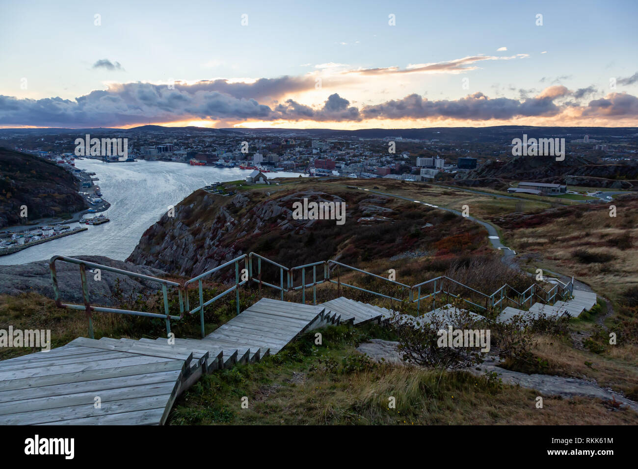 Sunset View from the top of Signal Hill National Historic Site. Taken ...