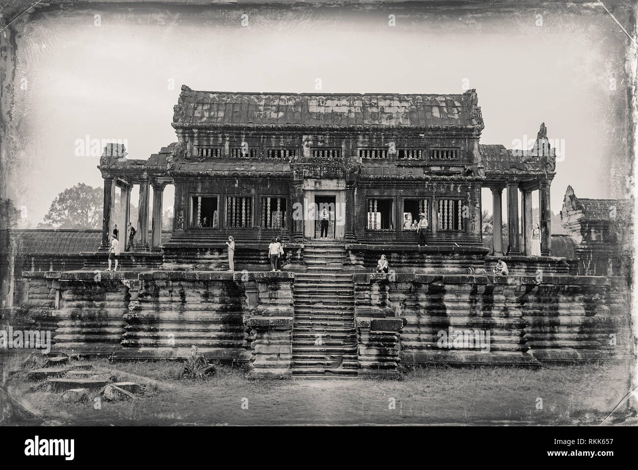Black and white photos of Angkor Wat in Siem Reap, Cambodia Stock Photo ...