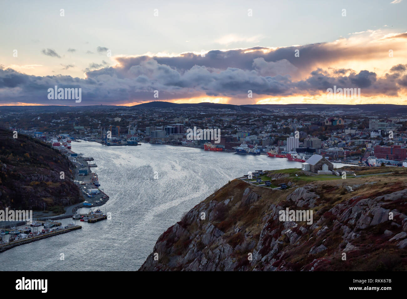 Sunset View from the top of Signal Hill National Historic Site. Taken ...