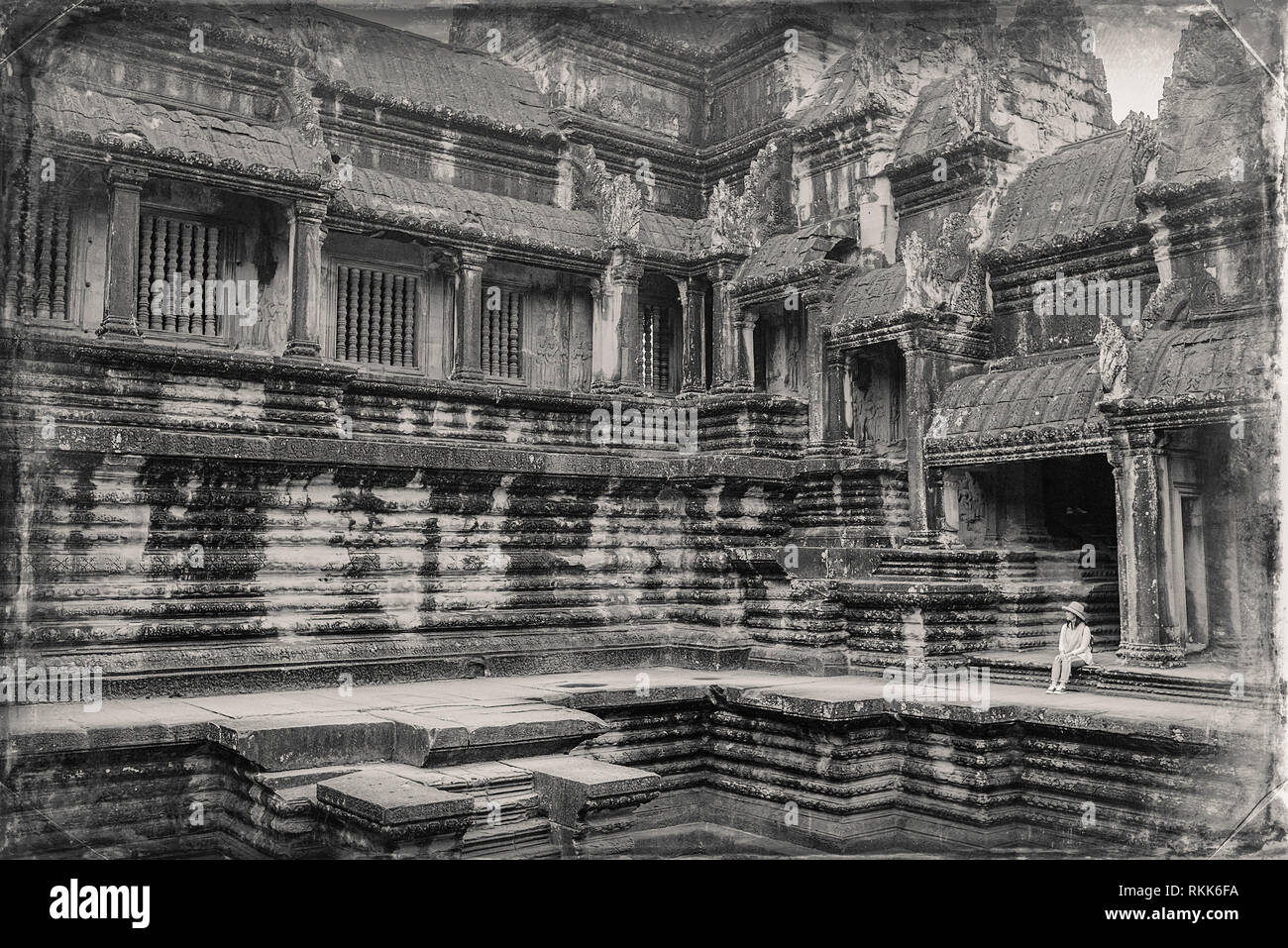 Black and white photos of Angkor Wat in Siem Reap, Cambodia Stock Photo ...