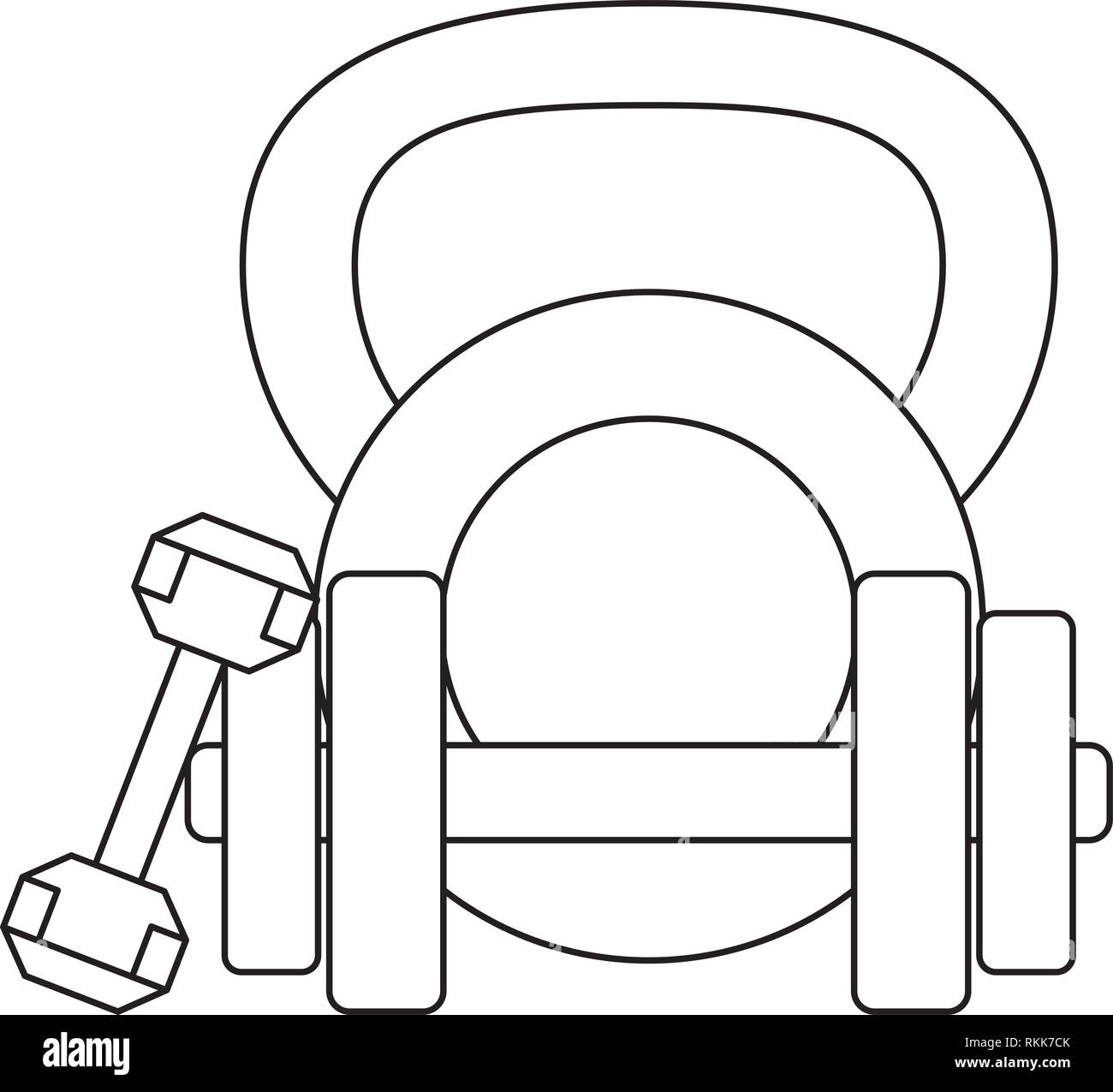 Fitness and gym equipment black and white Stock Vector Image & Art - Alamy