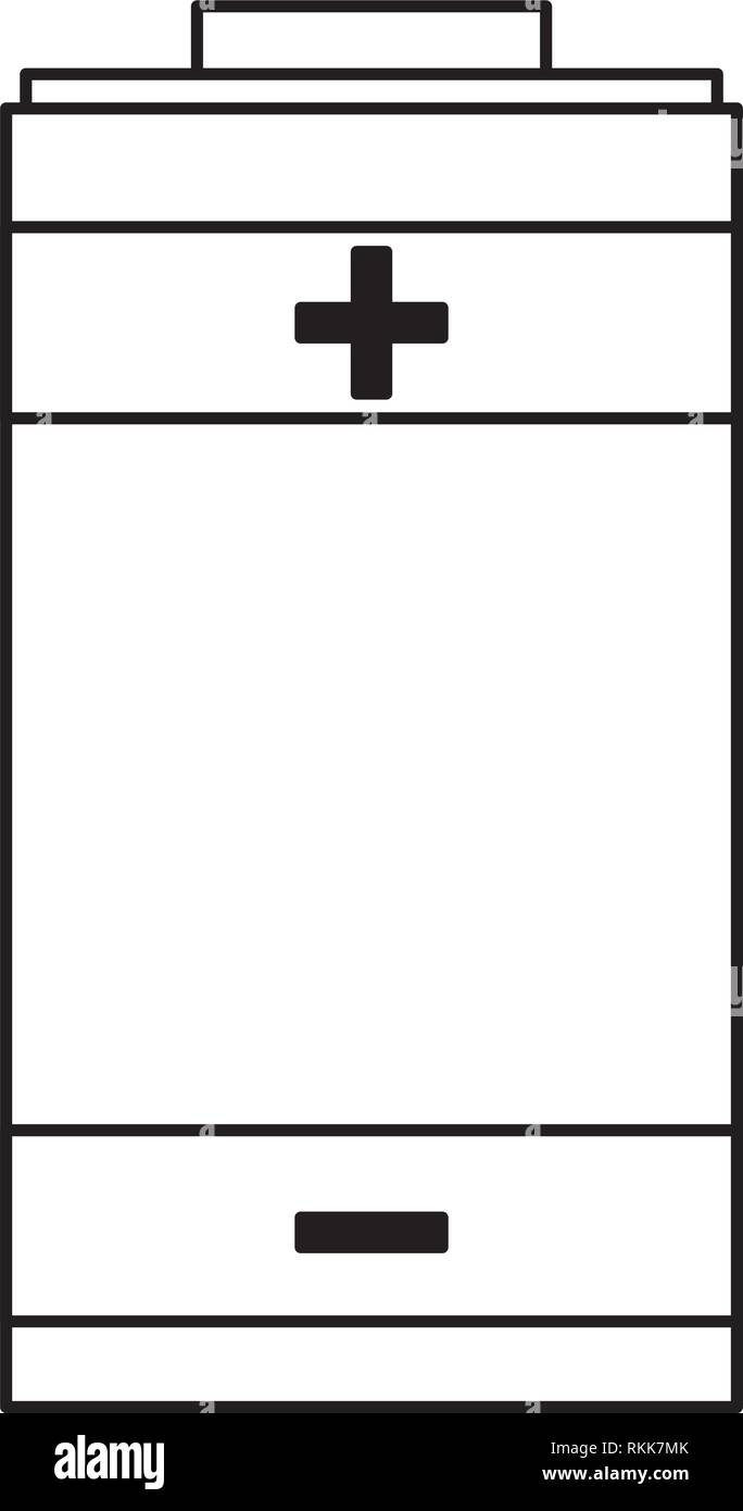 electric battery symbol isolated black and white Stock Vector Image ...