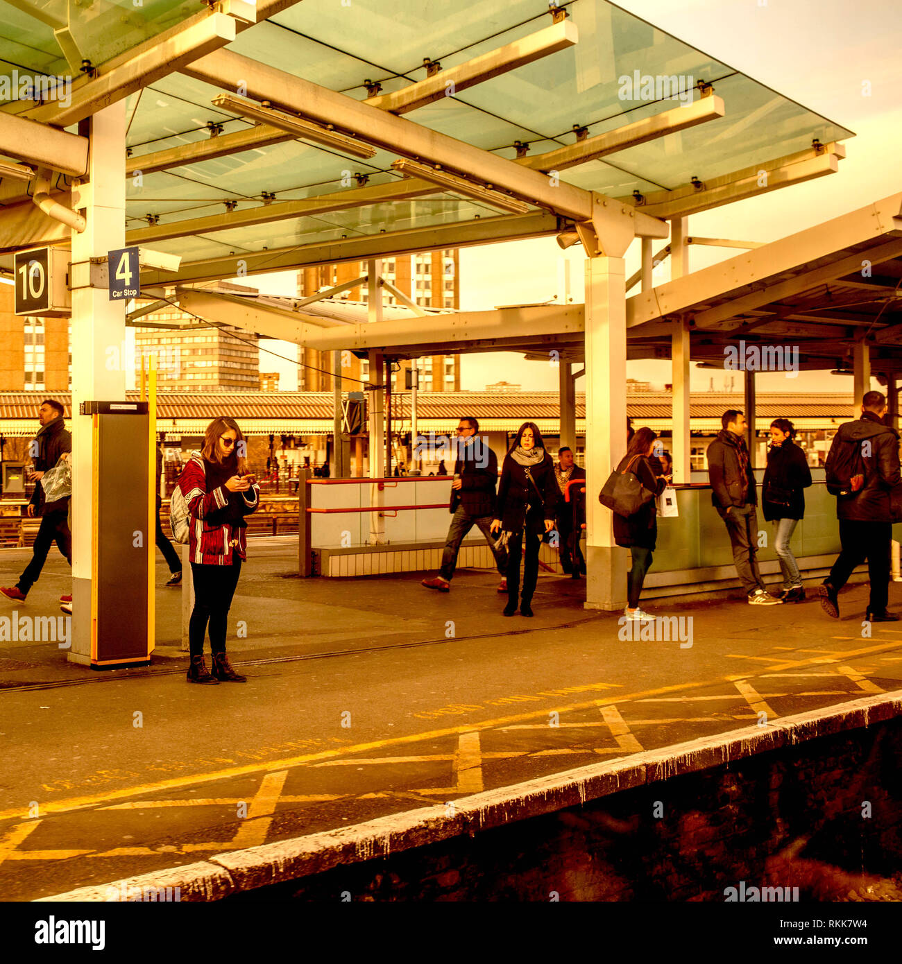 People Waiting For Trains At Clapham Junction Railway Station Stock ...
