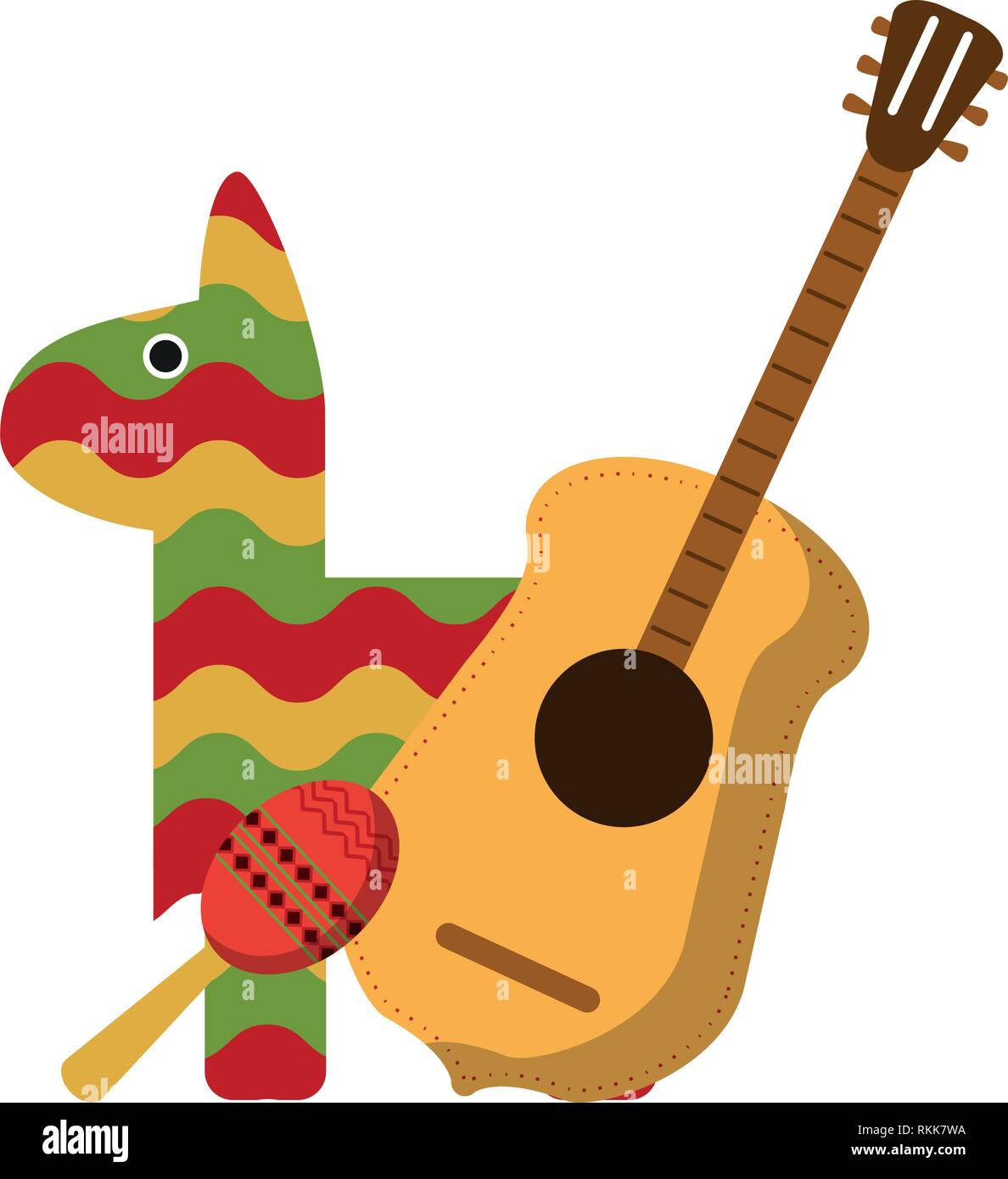 pinata maraca and guitar mexican symbol Stock Vector Image & Art - Alamy