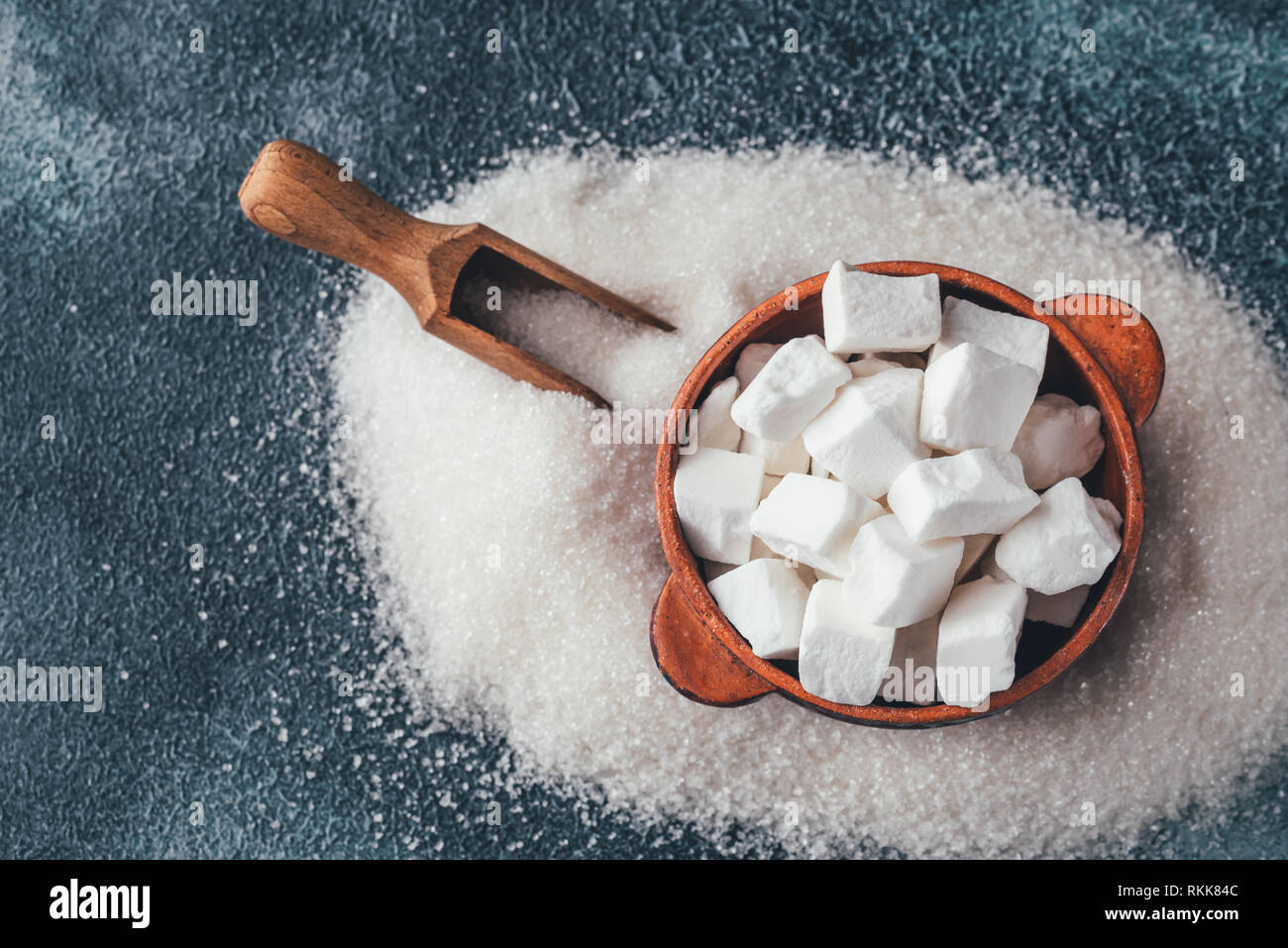 Lump and granulated refined sugar on the wooden background Stock Photo ...