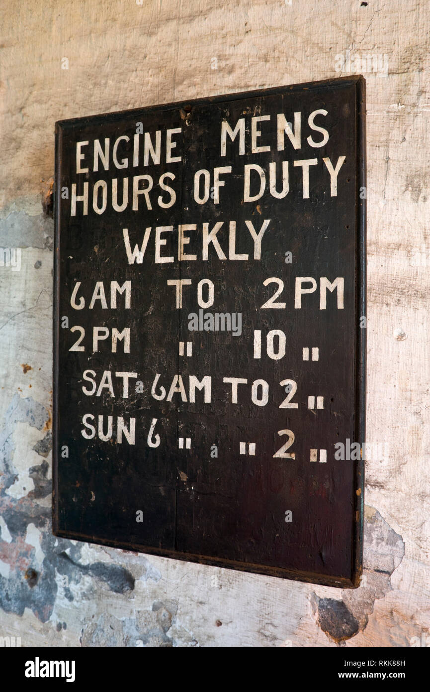 Sign in winding house of former historic deep coal mine Hetty Pit Grade ...