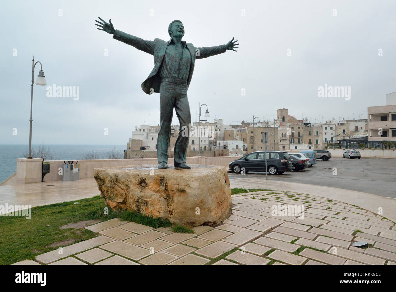 The Statue of Domenico Modugno in Polignano a Mare Stock Photo - Alamy
