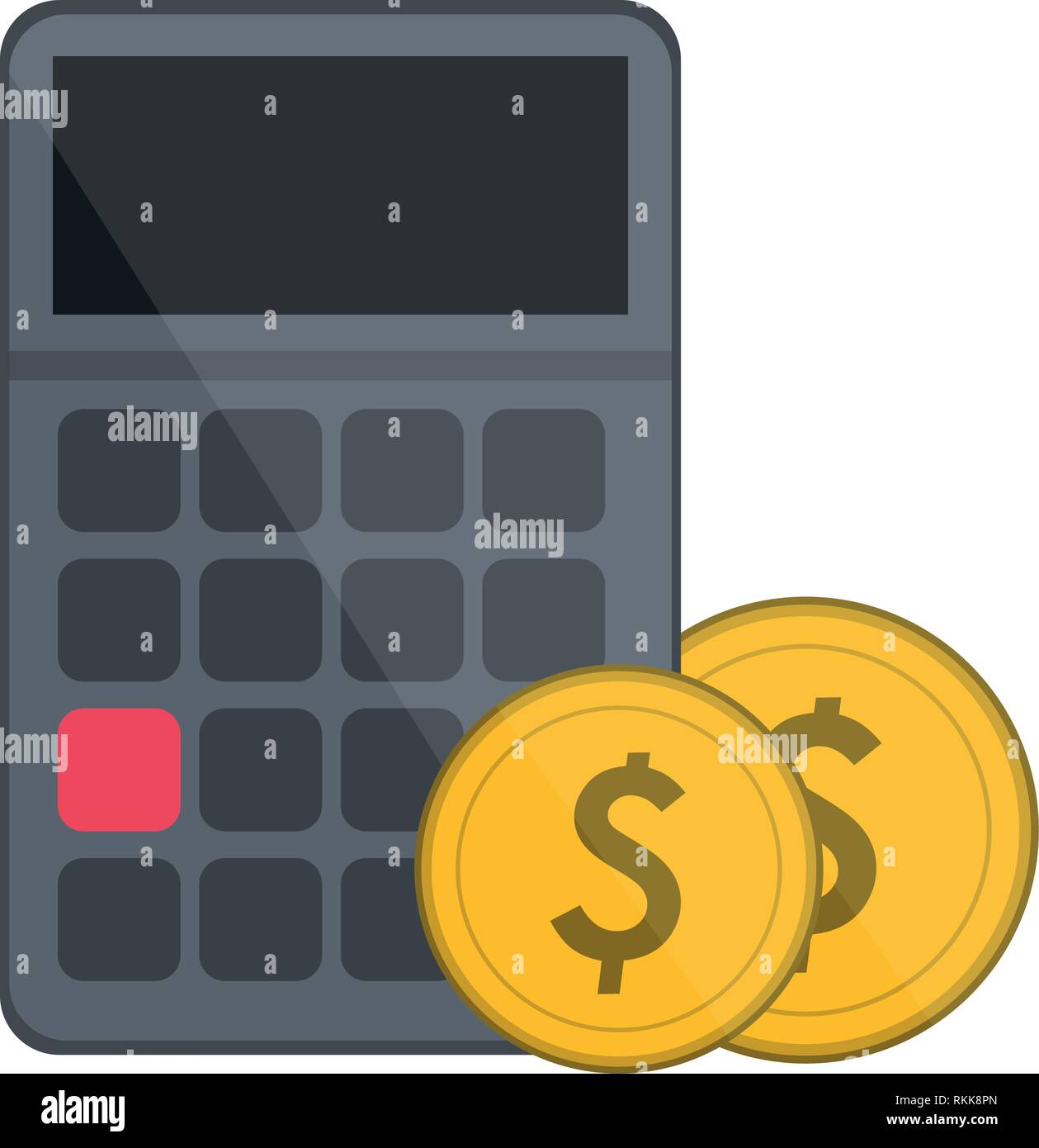 calculator with coins symbol Stock Vector Image & Art - Alamy
