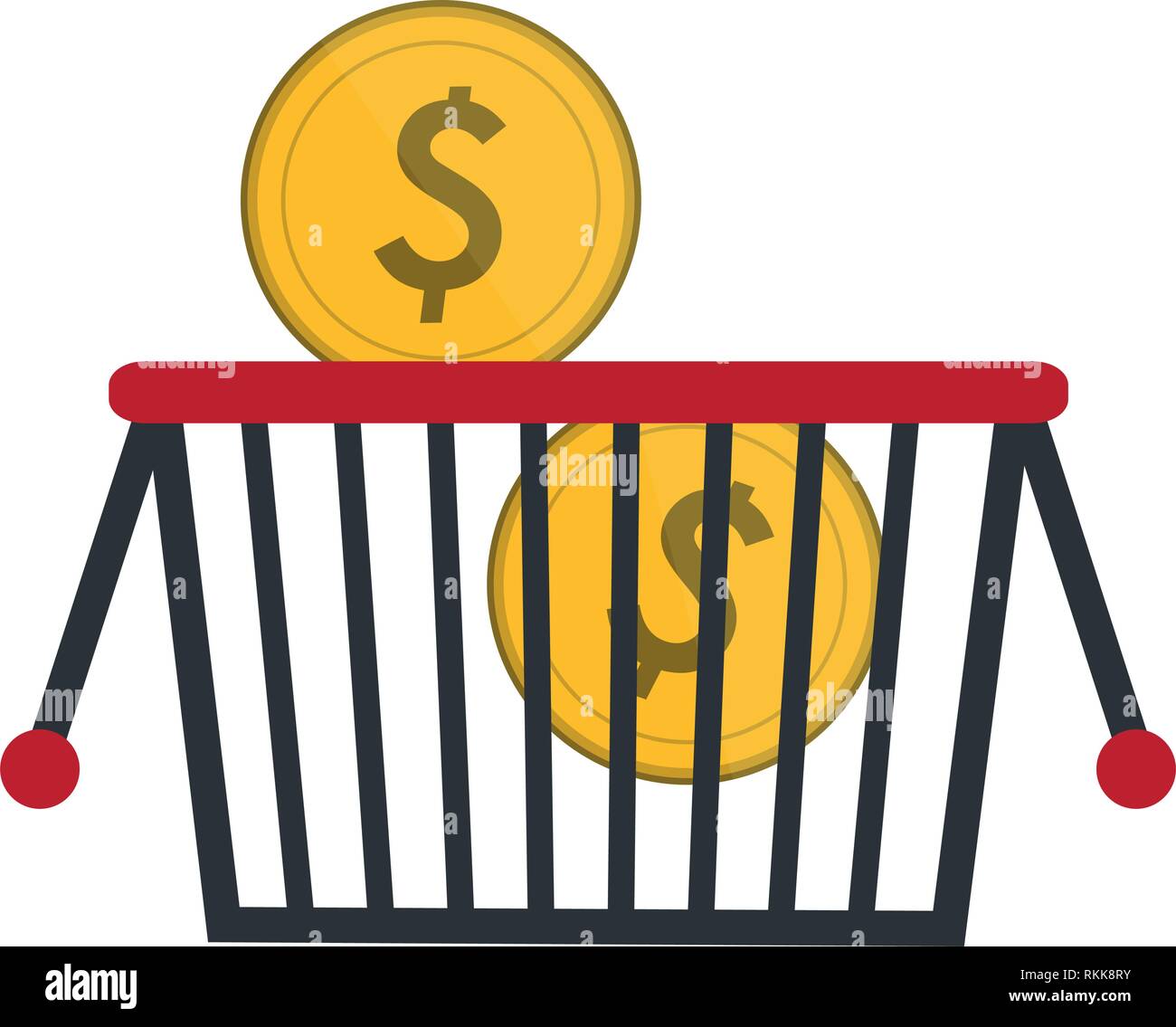 Basket coins Stock Vector Images - Alamy