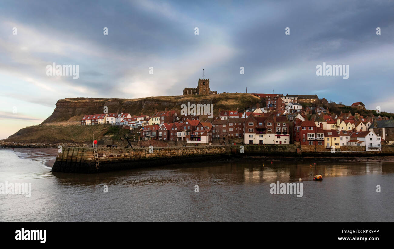 Whitby Abbey, Church of Saints, West Cliff, England. Early December ...