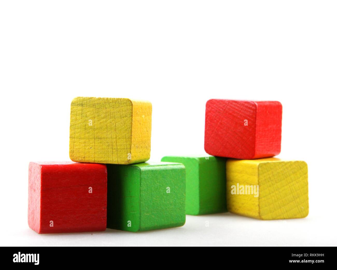 Wooden blocks isolated on white background Stock Photo - Alamy