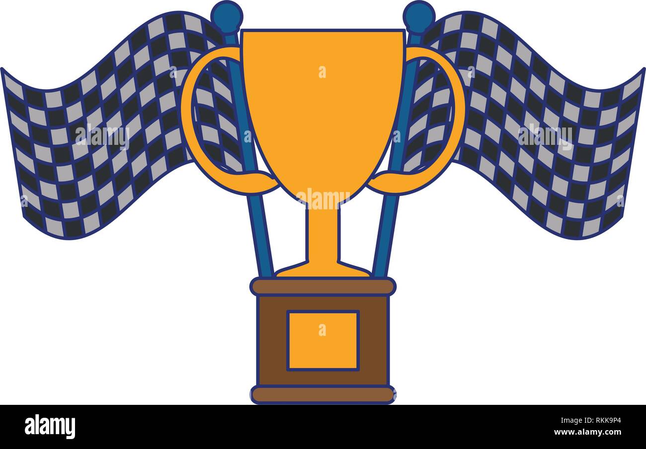 racing championship cup and flags blue lines Stock Vector Image & Art ...
