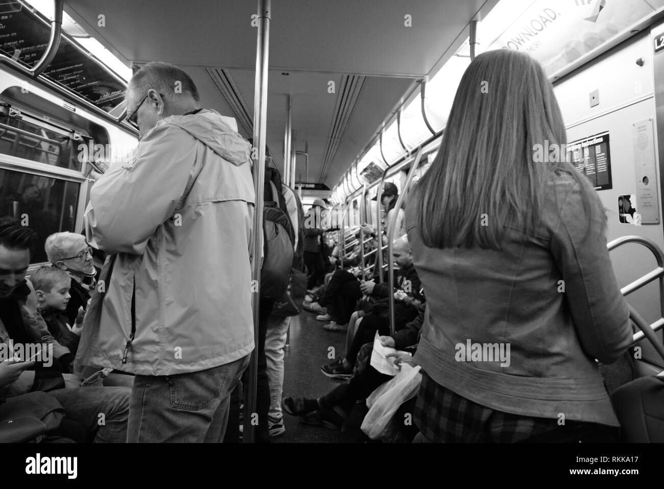 new york city subway passengers Stock Photo - Alamy