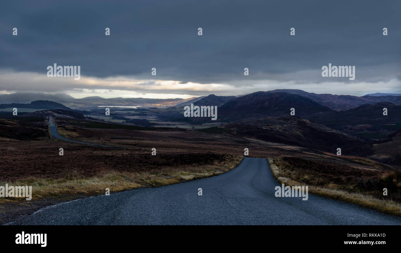 Inverness. Winter nature in up North in Scotland. Landscapes with hils ...