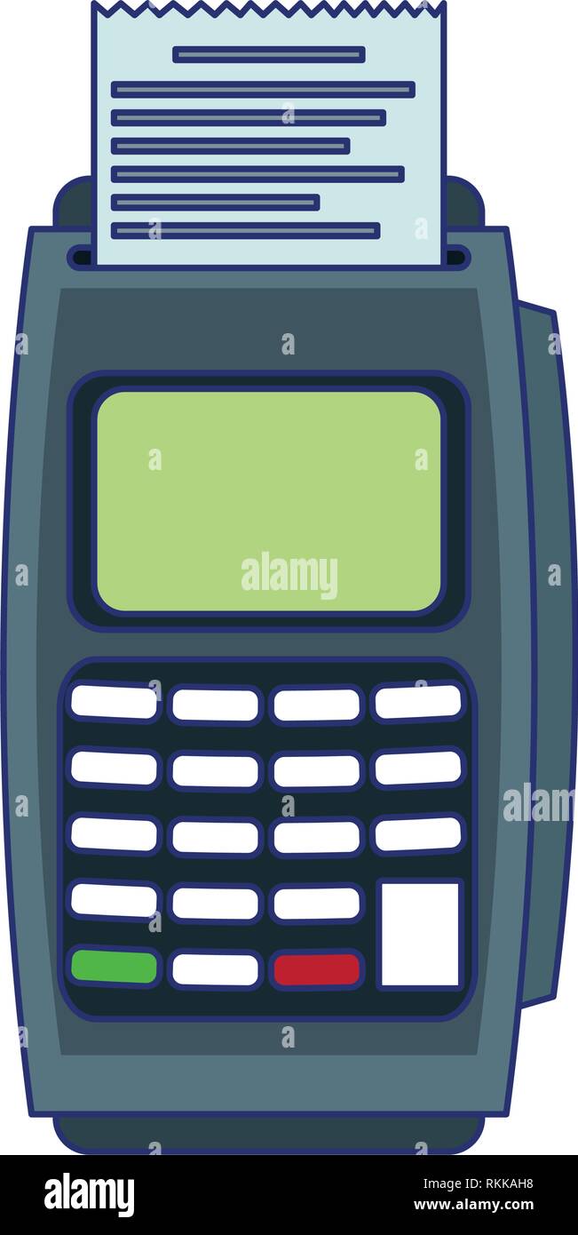 credit card reader electronic payment blue lines Stock Vector Image ...