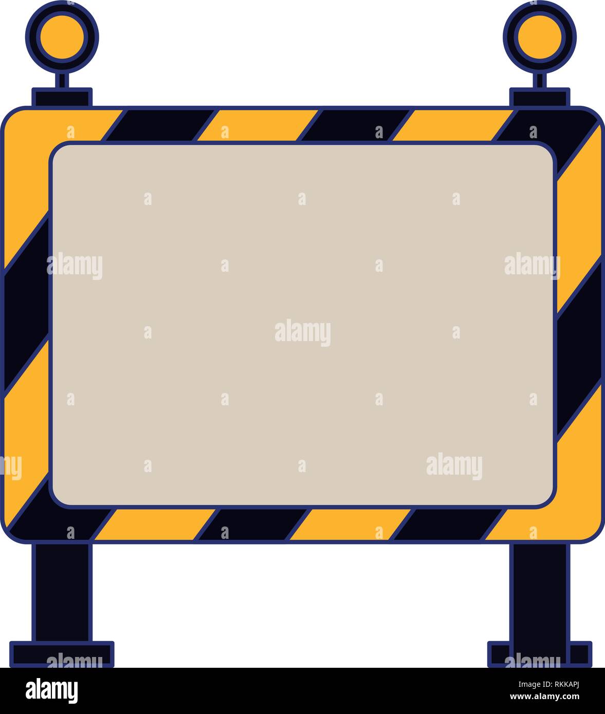 Construction barrier sign with lights blue lines Stock Vector Image ...