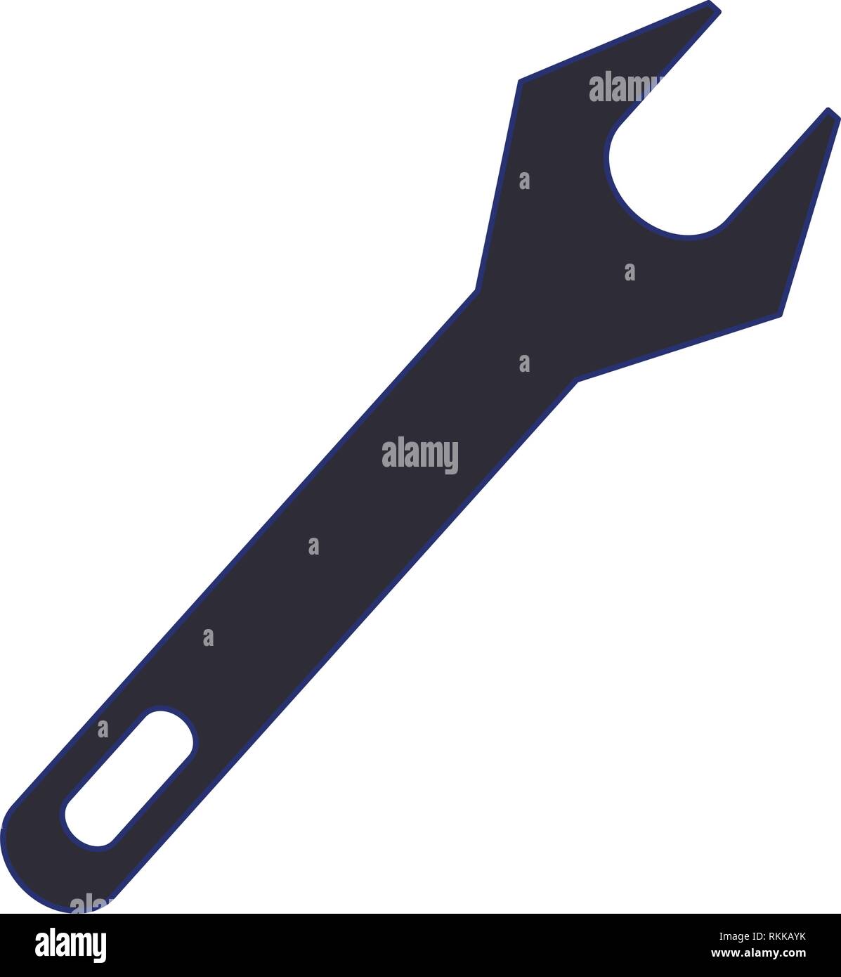 Wrench construction tool symbol blue lines Stock Vector Image & Art - Alamy