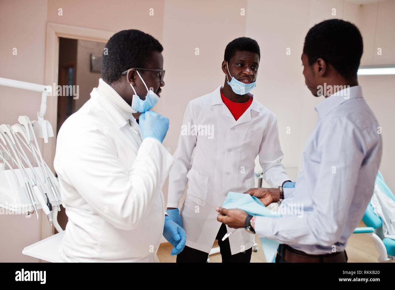 African american male doctor talking the sentence to the patient Stock ...
