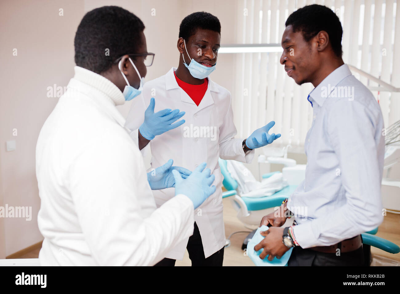 African american male doctor talking the sentence to the patient Stock ...