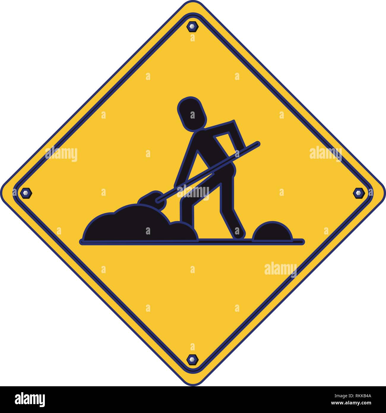Construction road sign blue lines Stock Vector Image & Art - Alamy