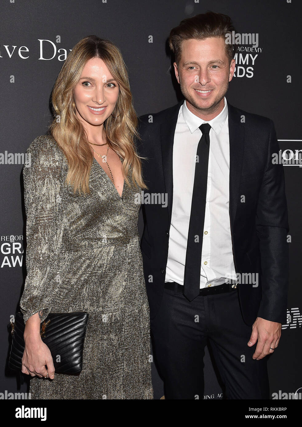 BEVERLY HILLS, CA - FEBRUARY 09: Genevieve Tedder (L) and Ryan Tedder ...