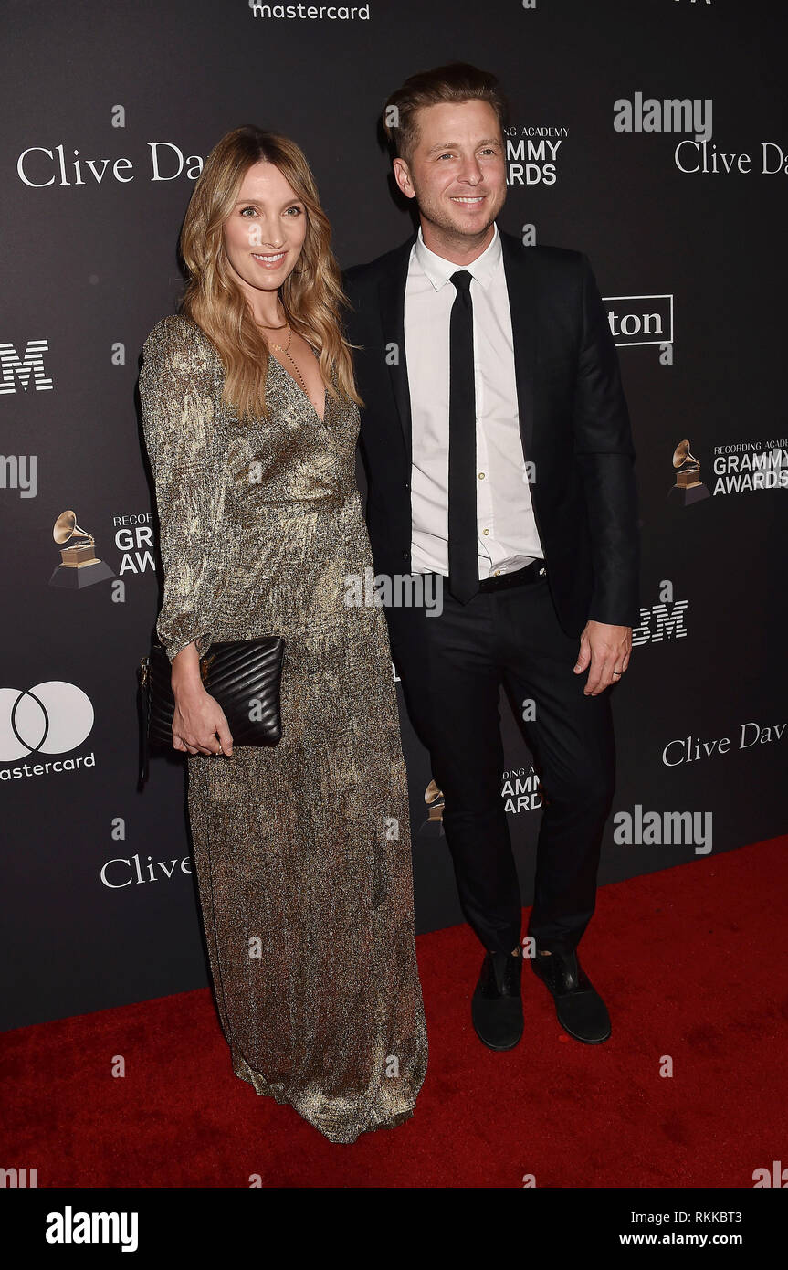 BEVERLY HILLS, CA - FEBRUARY 09: Genevieve Tedder (L) and Ryan Tedder ...
