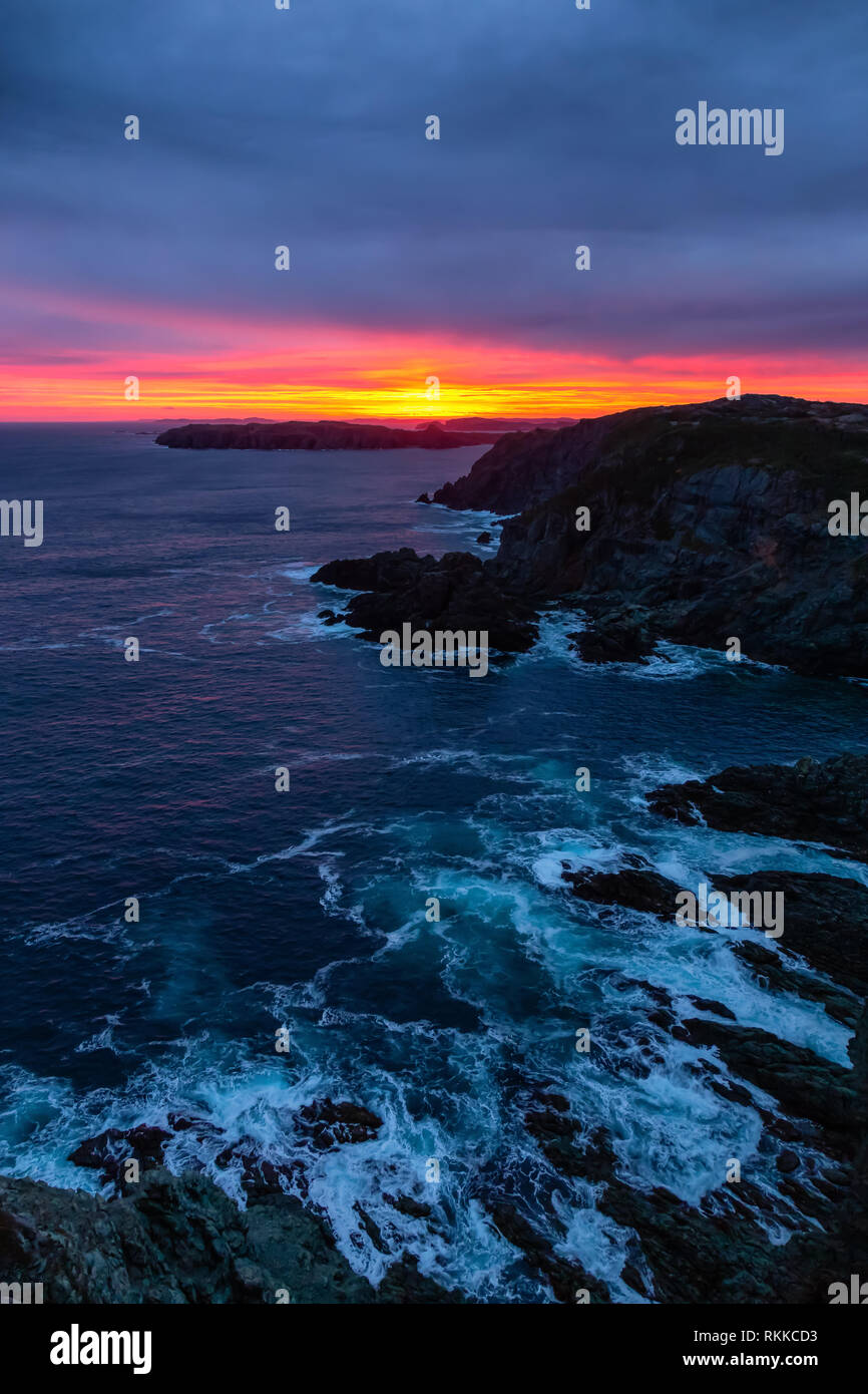 Striking seascape view on a rocky Atlantic Ocean Coast during a ...
