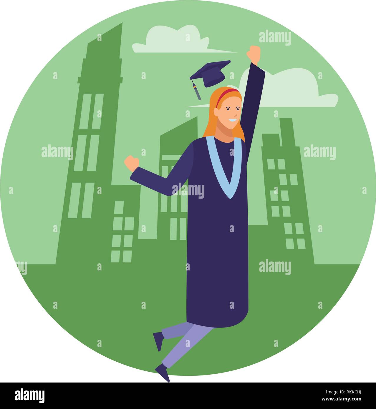 female graduation ceremony jump Stock Vector Image & Art - Alamy
