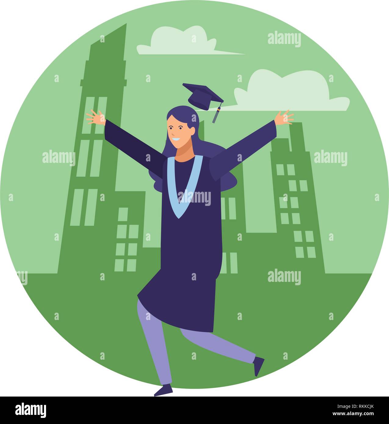 female graduation ceremony jump Stock Vector Image & Art - Alamy