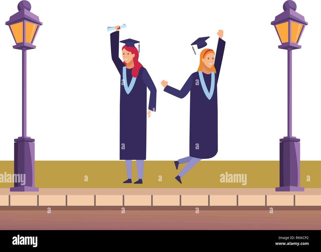 graduation celebration girls Stock Vector Image & Art - Alamy