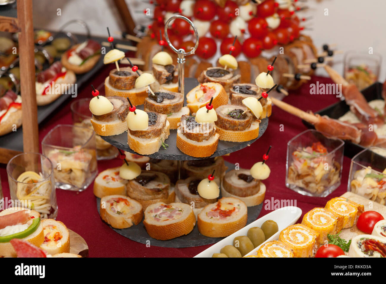 Catering food, colorful canapes beautifully decorated Stock Photo - Alamy