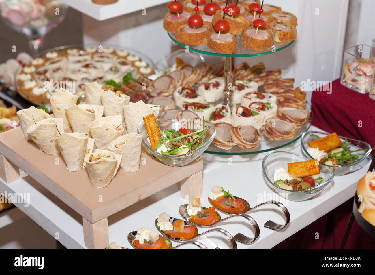 Catering food, colorful canapes beautifully decorated Stock Photo - Alamy