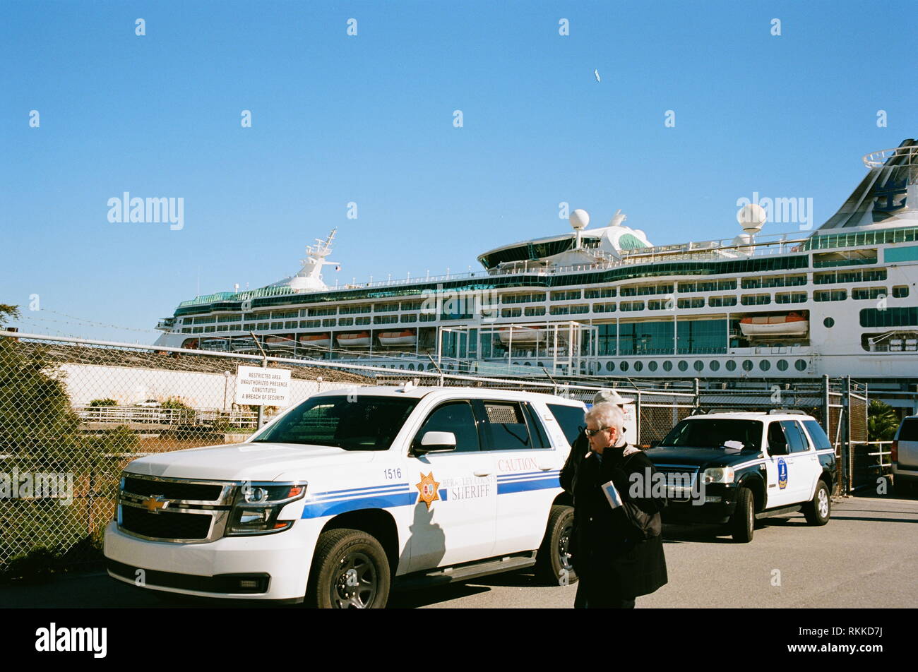 Check Point for Passengers Entering and Leaving a Docked Cruise Ship ...