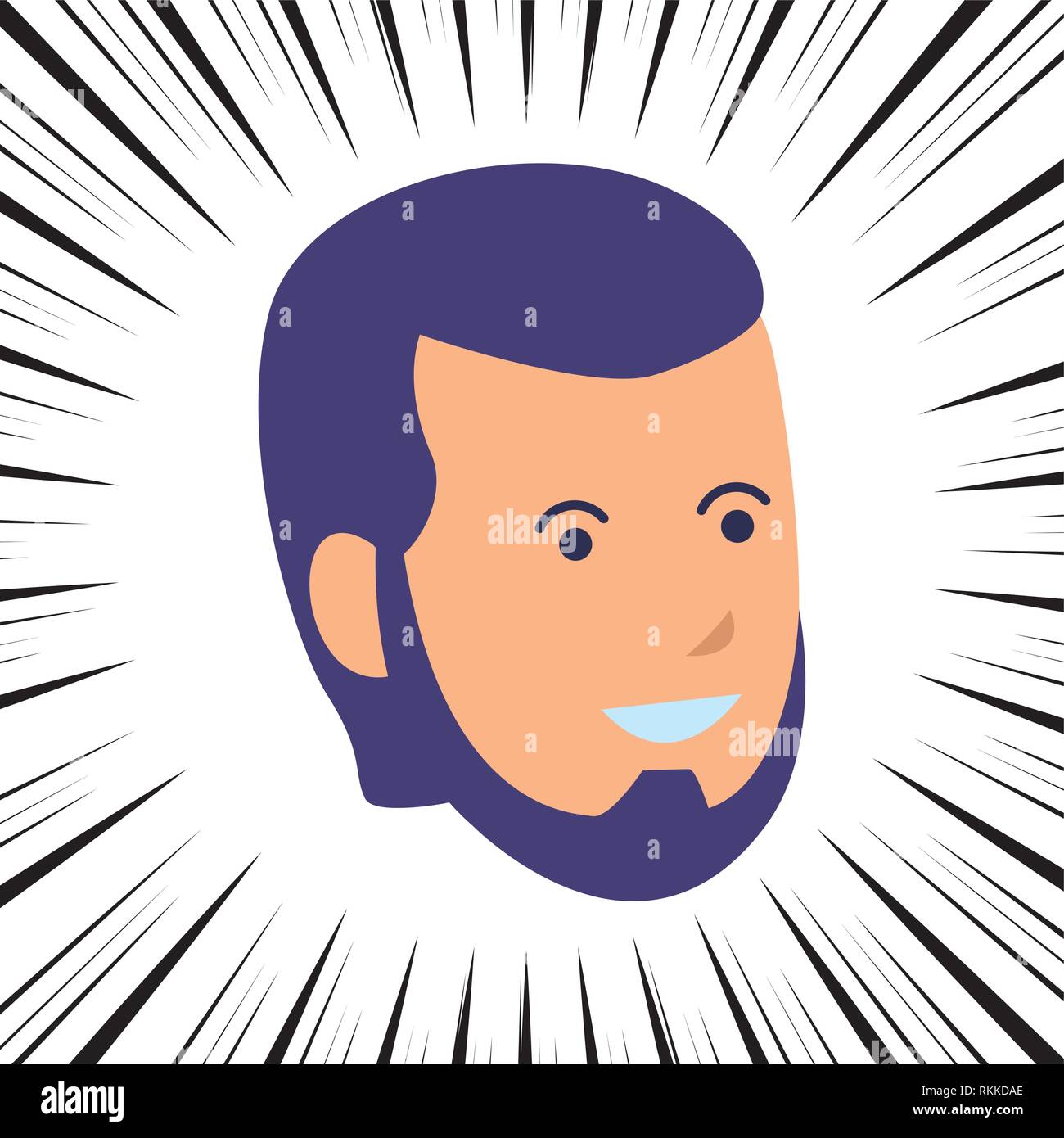 young man head beard comic Stock Vector Image & Art - Alamy