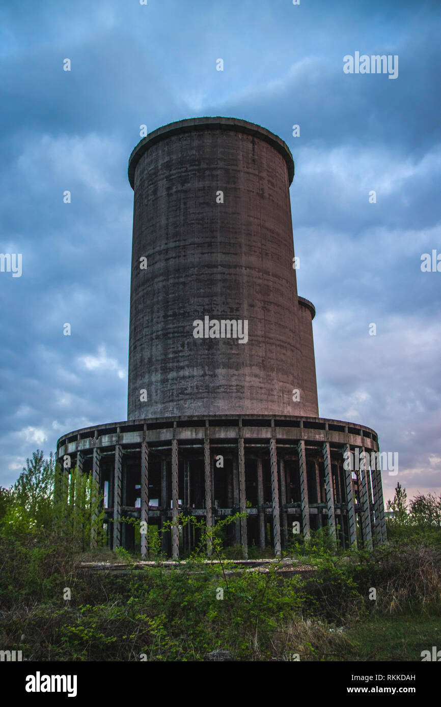 A large concrete silo scene Stock Photo - Alamy