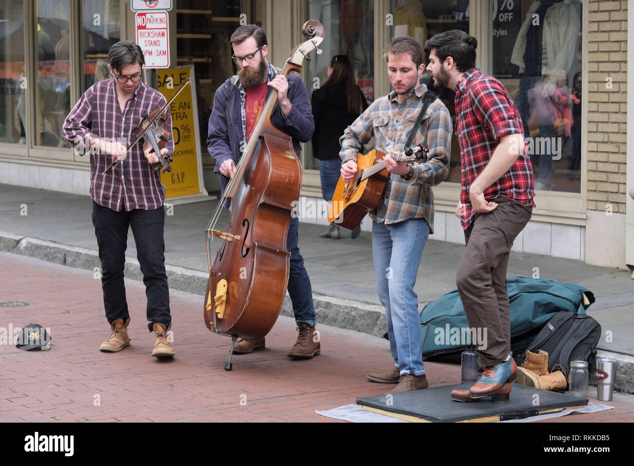 Street Musicians on Street While Closed to Traffic Stock Photo - Alamy