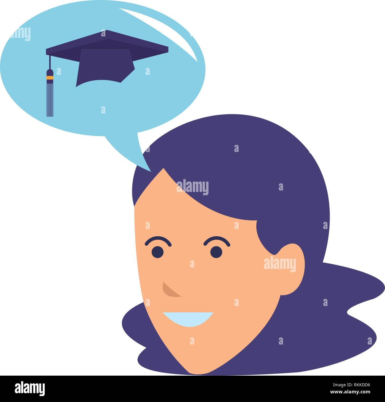 Beautiful woman thinking happy Stock Vector Images - Alamy