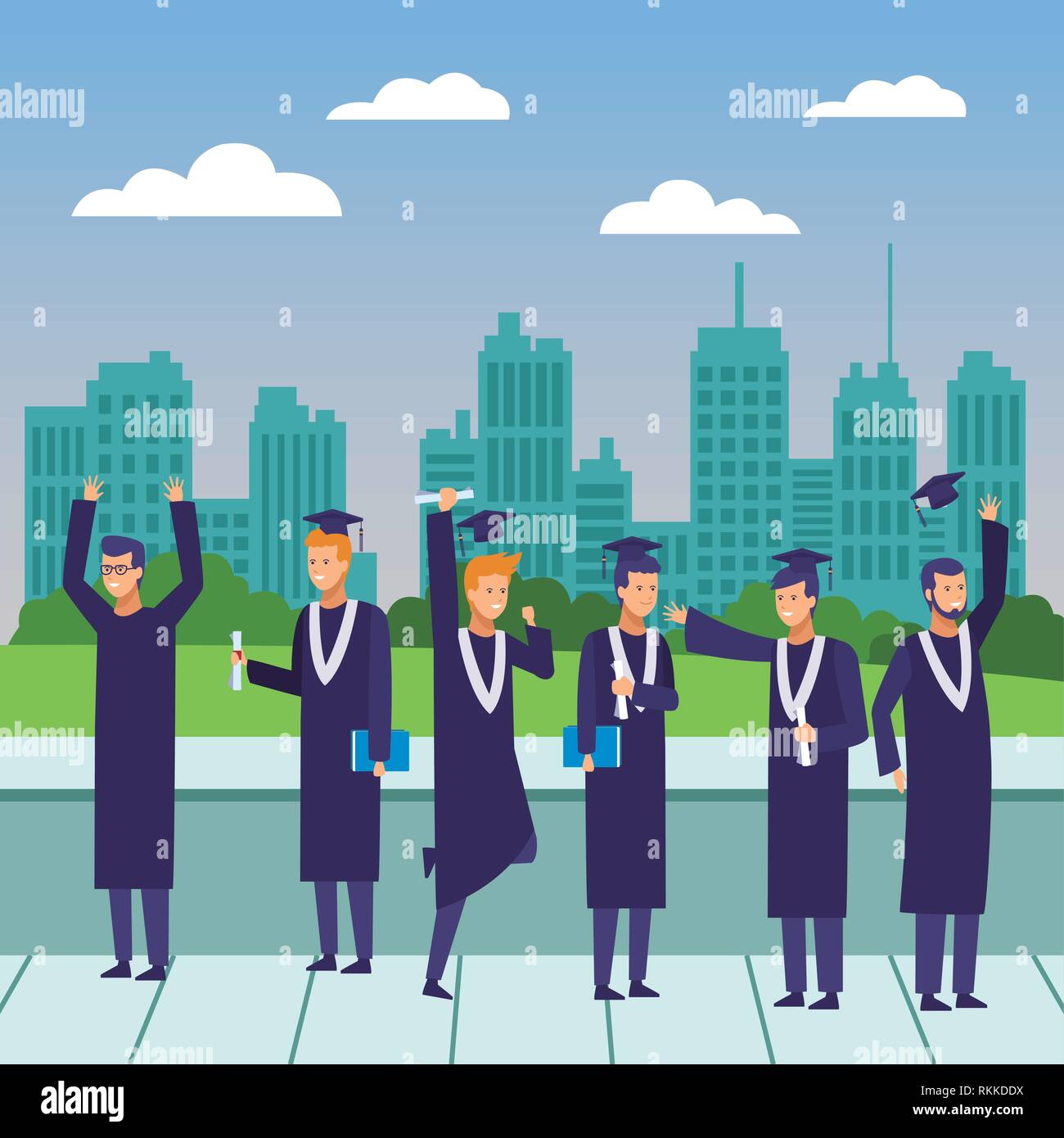 graduation group ceremony people Stock Vector Image & Art - Alamy